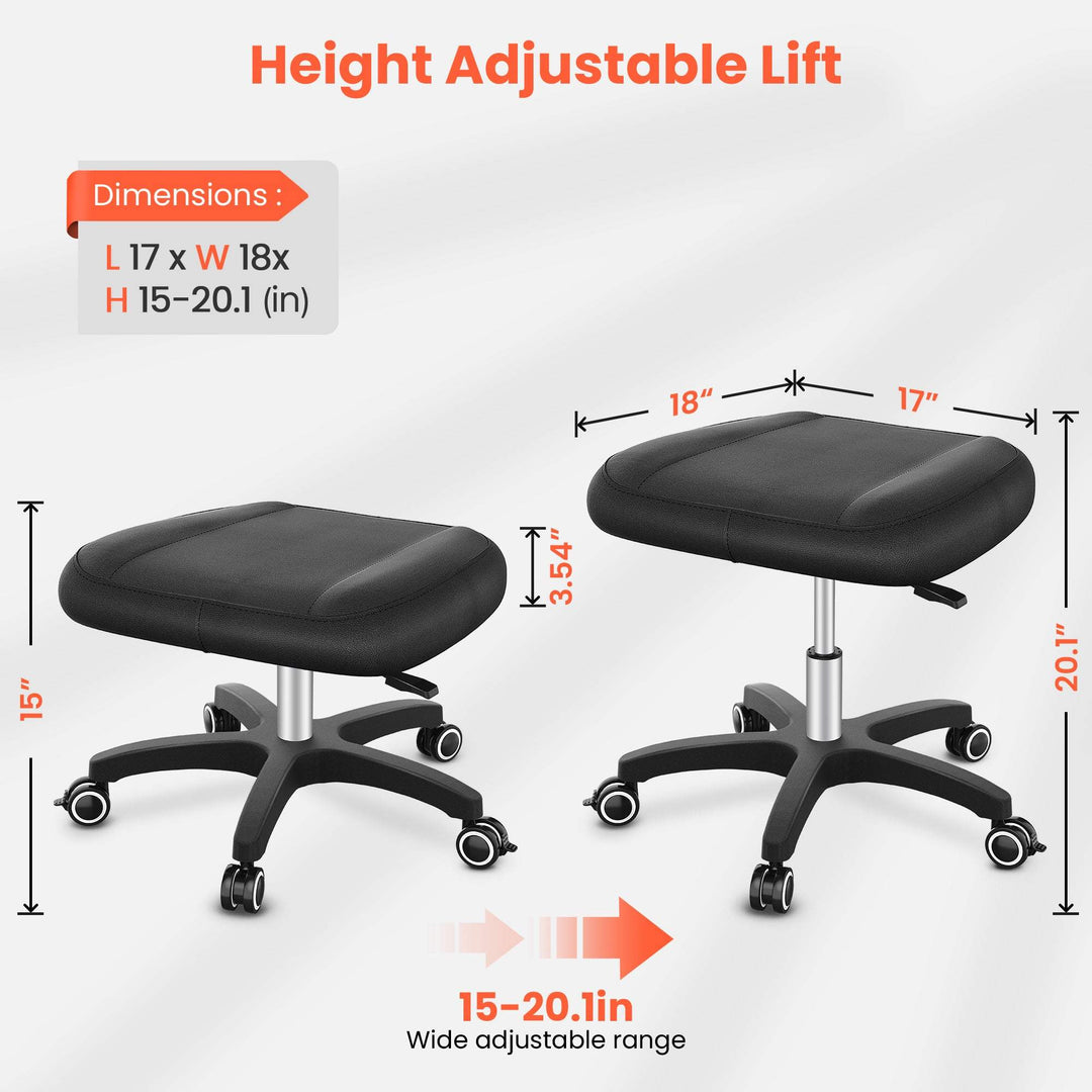 TASALON Adjustable Footrest Stool with Wheels – Ergonomic Ottoman